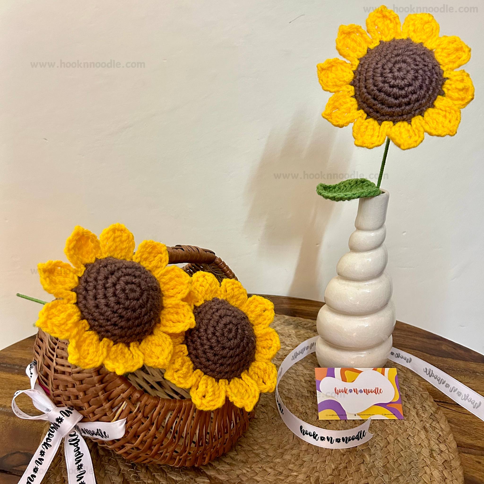 Everlasting Sunflower- Pointy Petal Crochet Sunflower – Hook•n•Noodle